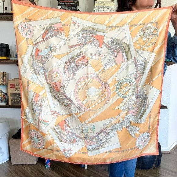 Hermes | Accessories | Hermes Face Au Large 9 Scarf Shawl Dominique ...